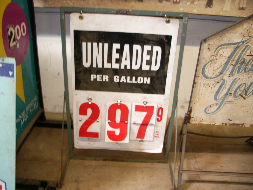 Gas Price Sign- hanging in Automotive