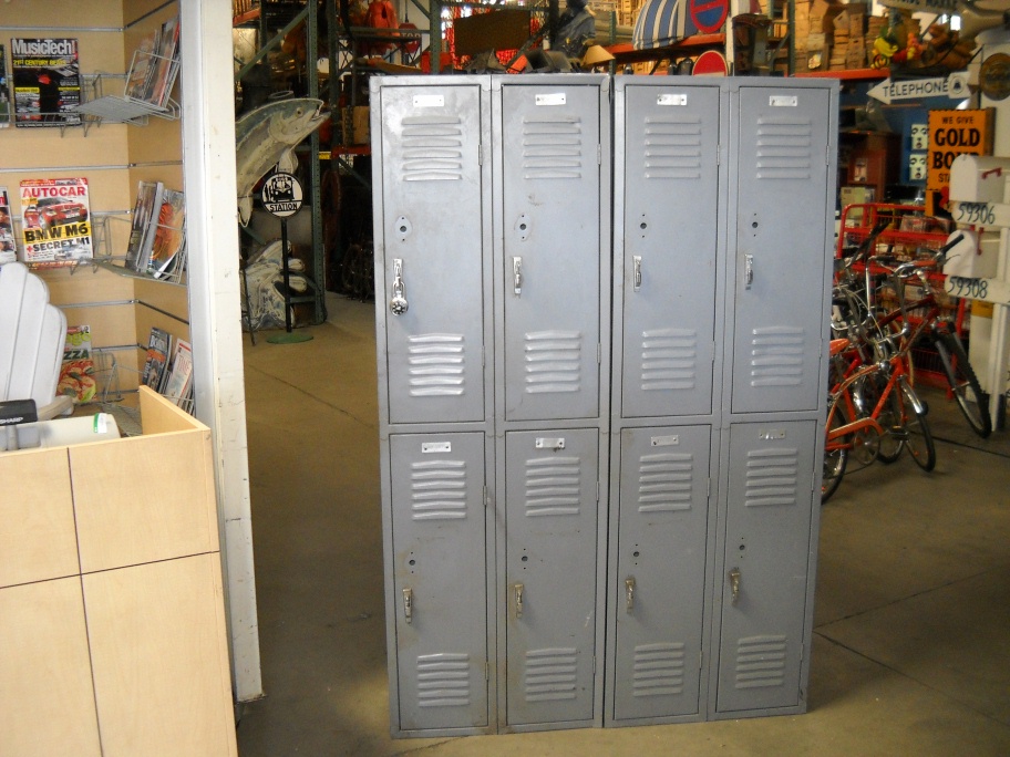 Light Grey Lockers in Banks of 4 in School