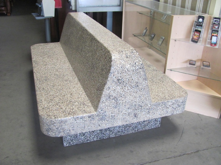 Double Sided Faux Concrete Park Bench in Benches / Chairs