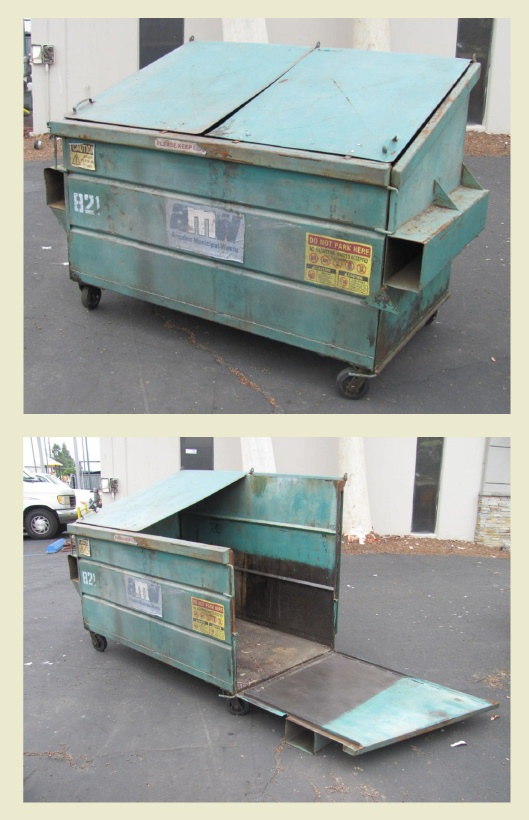 Large Green Dumpster With Side Door in Dumpsters / Trash Cans